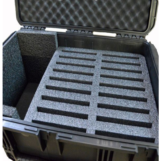 Multiple iPad Carrying Case For 18 Tablets | Hard-Shell Wheeled Case